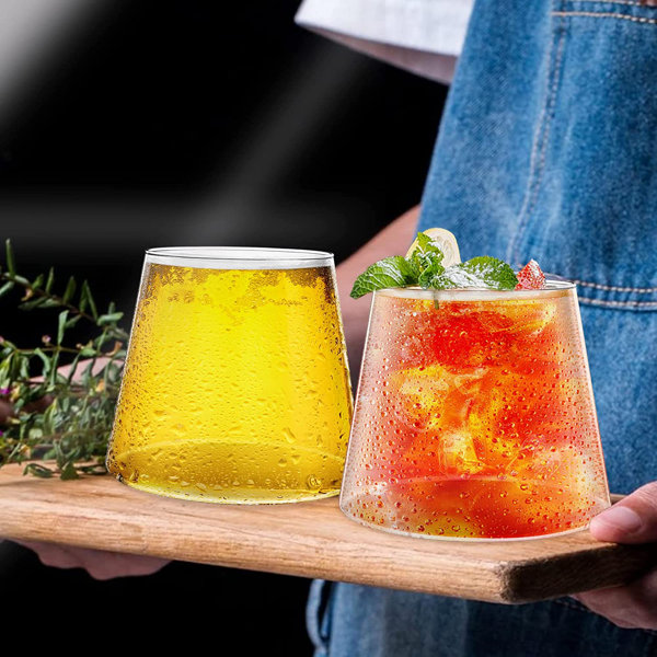 Ebern Designs 9.5Oz Vintage Mount Fuji Beer Glass Whiskey Cocktails Wine Juice Drinking Glasses ...